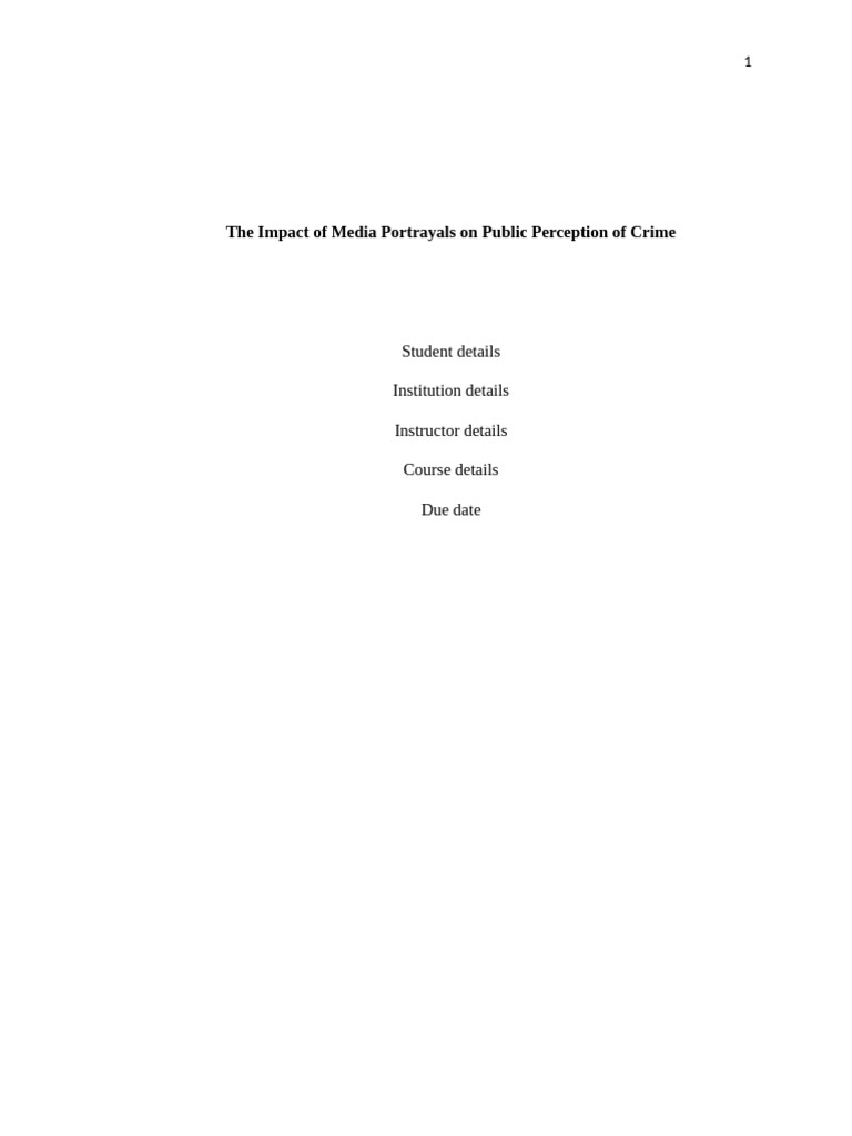 Media's Role in Crime Perception | PDF | Crime & Violence | Crimes