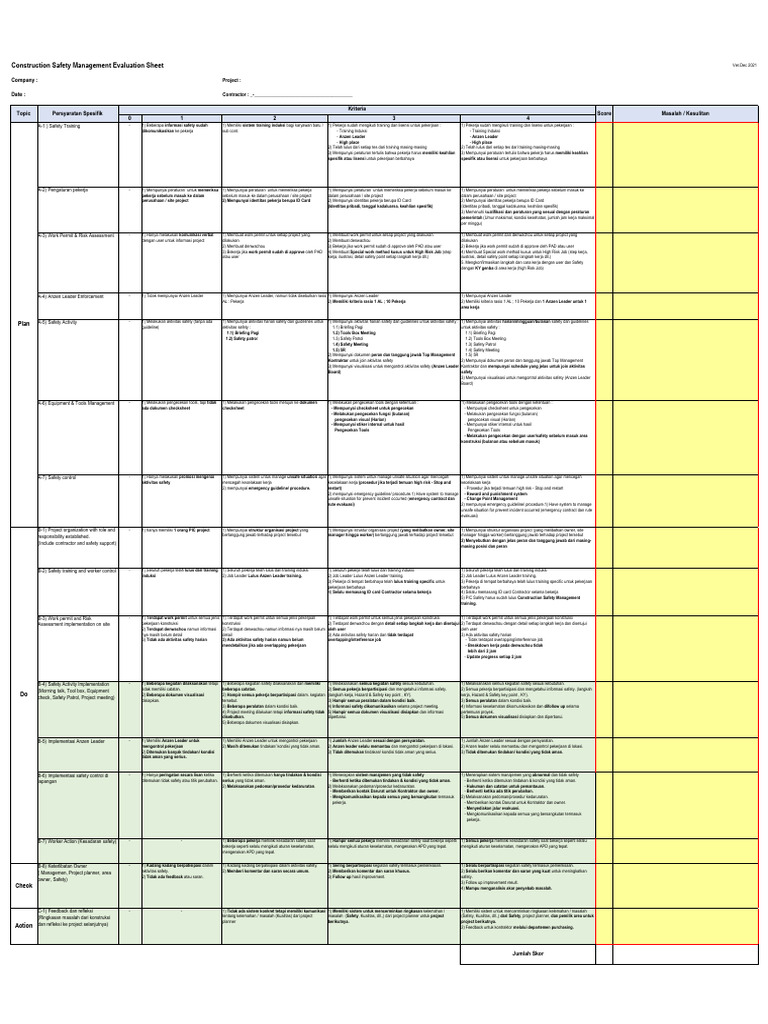 Checksheet CSMS TMMIN | PDF