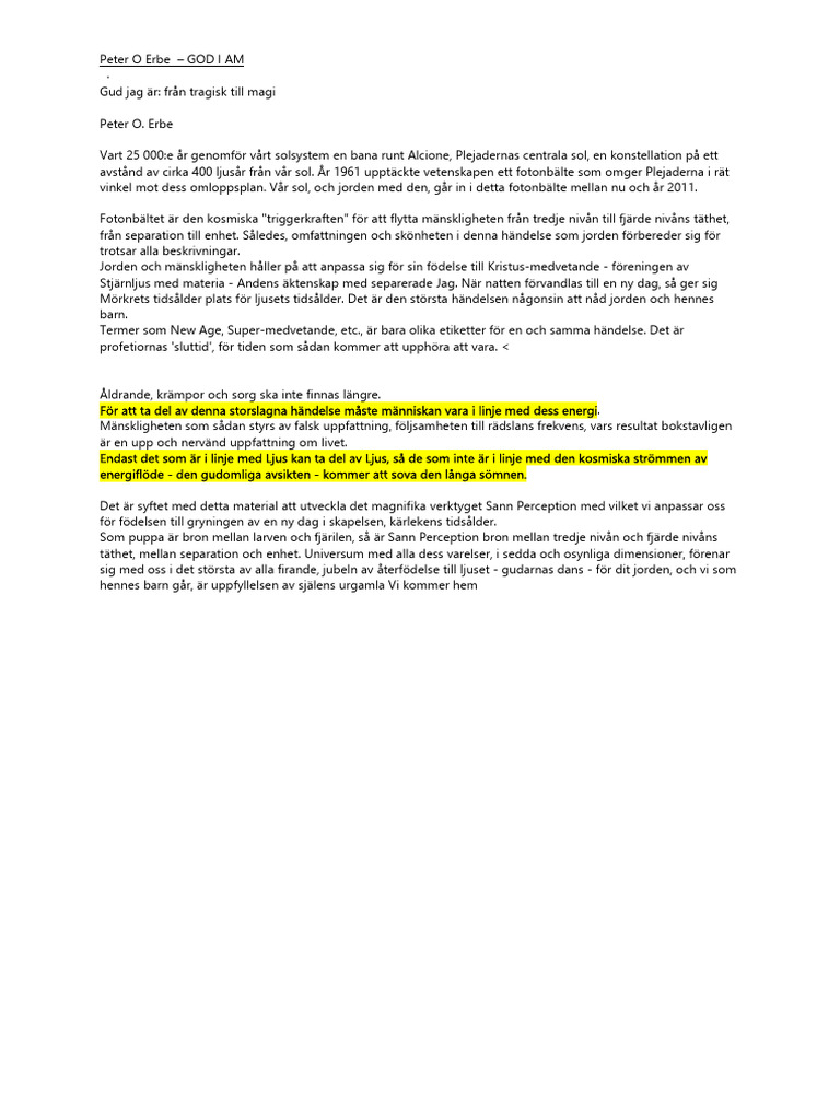 Peter O Erbe - GOD I AM | PDF