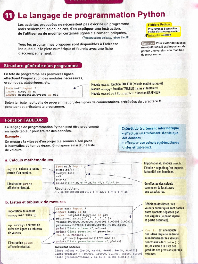 Langage de Programmation Python | PDF