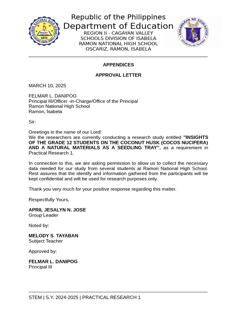 REQUEST LETTER PR | PDF