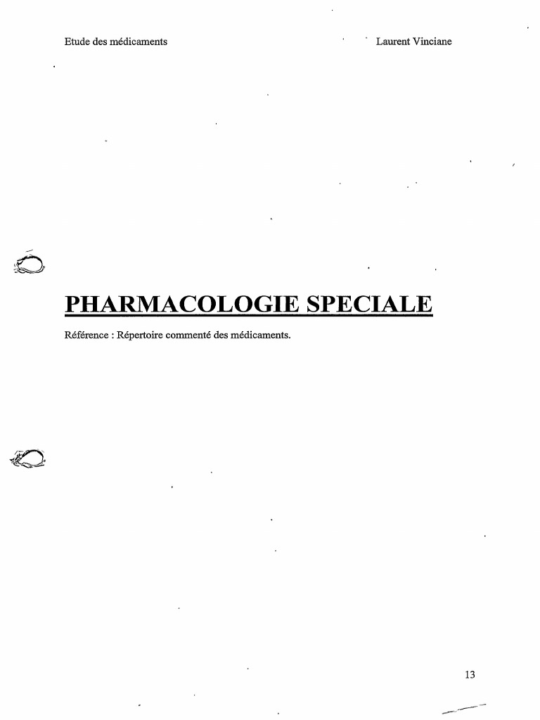 Iness - Pharmacologie Spéciale | PDF