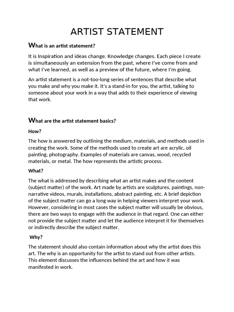 Artist Statement | PDF