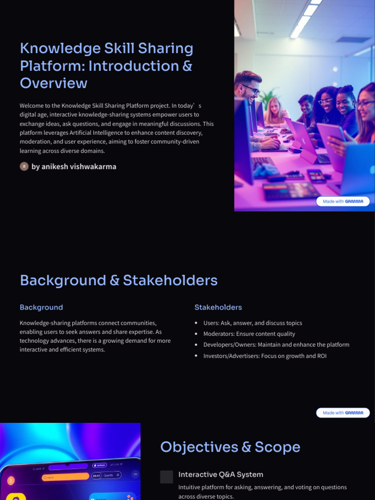 Knowledge Skill Sharing Platform Introduction and Overview | PDF | Databases | Artificial ...