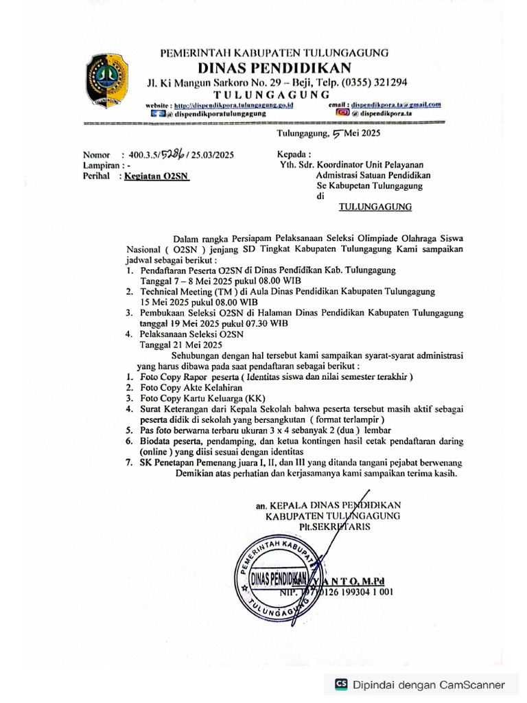 Kegiatan O2SN 2025 | PDF