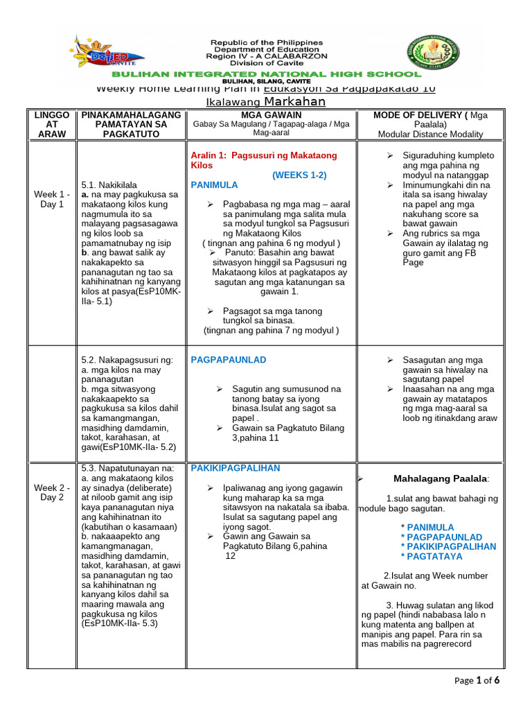 ESP 10 WHLP 2nd GP | PDF