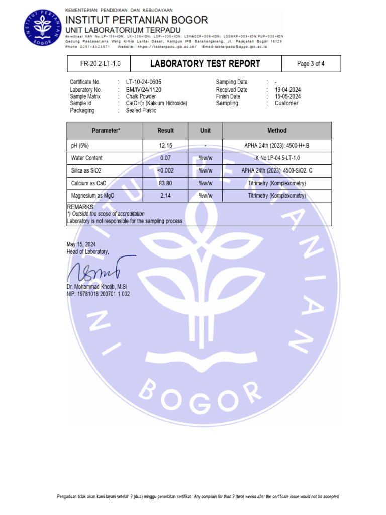 CoA Calcium Hidroxide | PDF