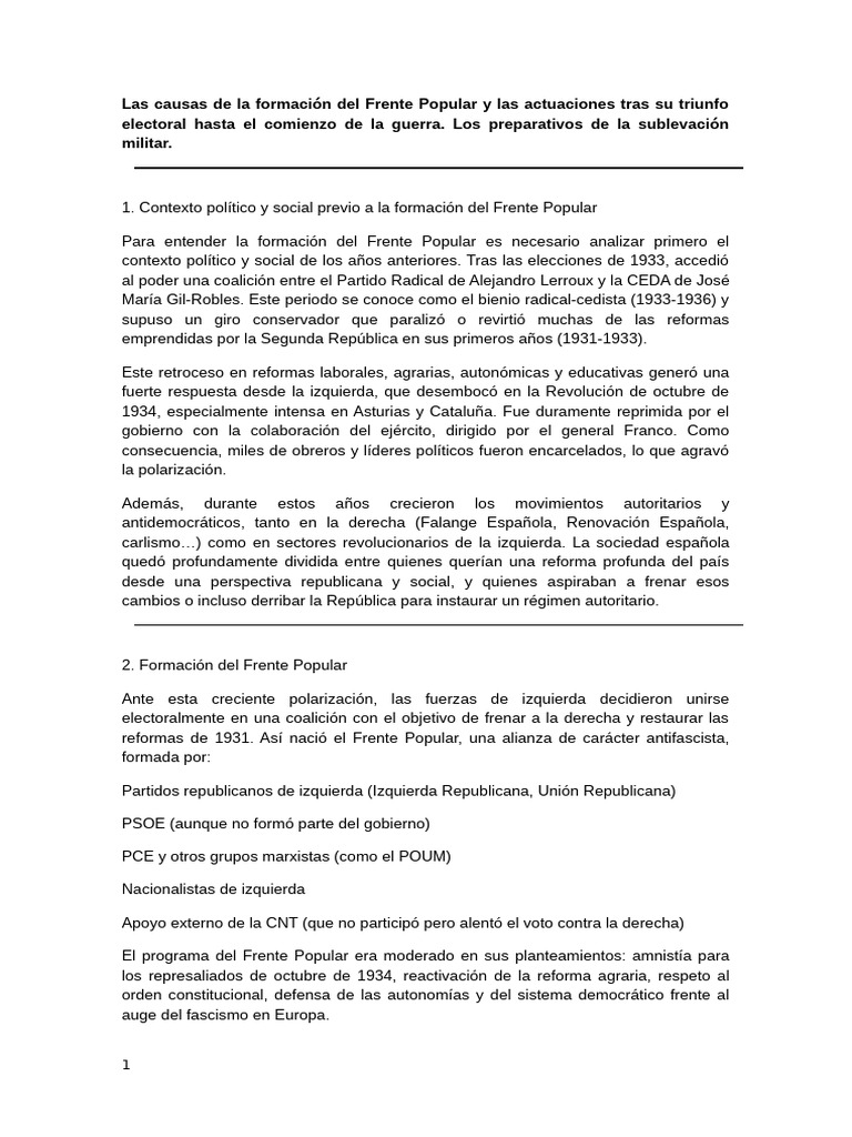 Bloque 11 Guerra Civil y Franquismo | PDF | España franquista | guerra ...