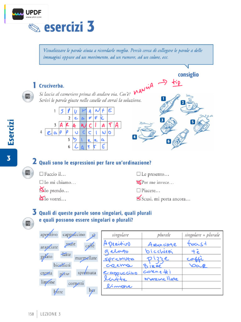 Nuovo Espresso 1 - Lezione 3 - Esercizi - Cópia | PDF