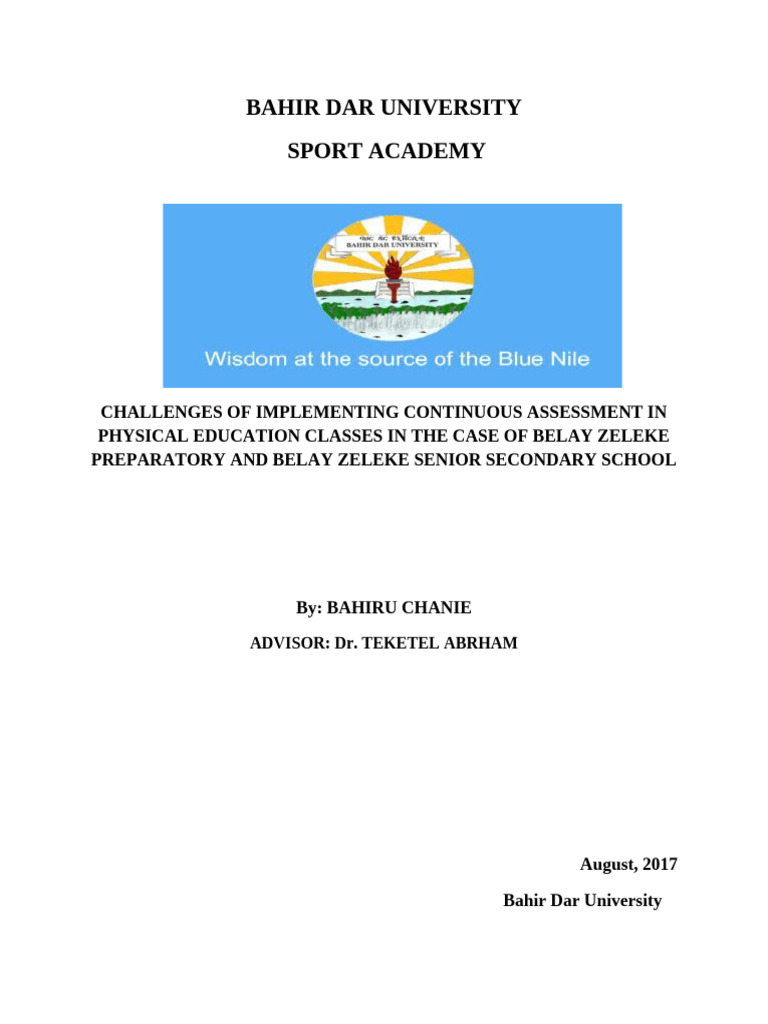 bahiru chanie final research (1) | PDF | Educational Assessment | Teachers