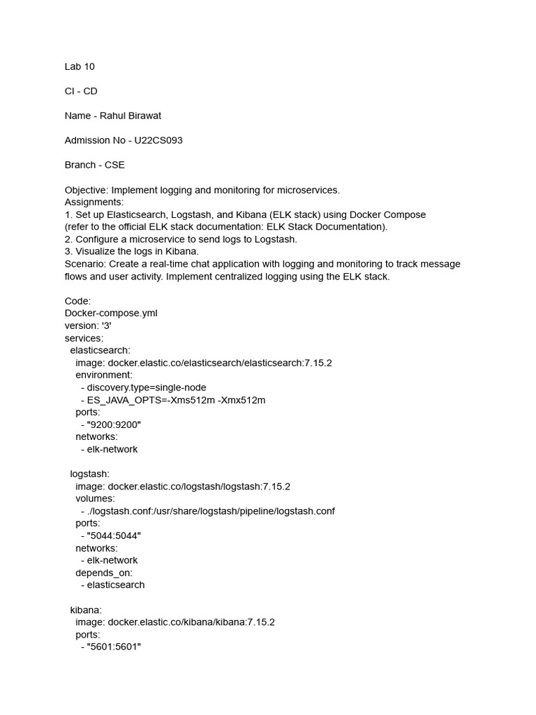 CI CD Lab10 U22cs093 | PDF | Computer Science | Computer Programming