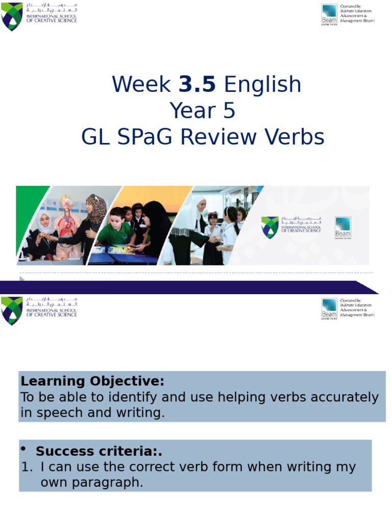 ENG Y5 Week 3.5 Self - Study - Verbs-1 | PDF | Verb | Phrase