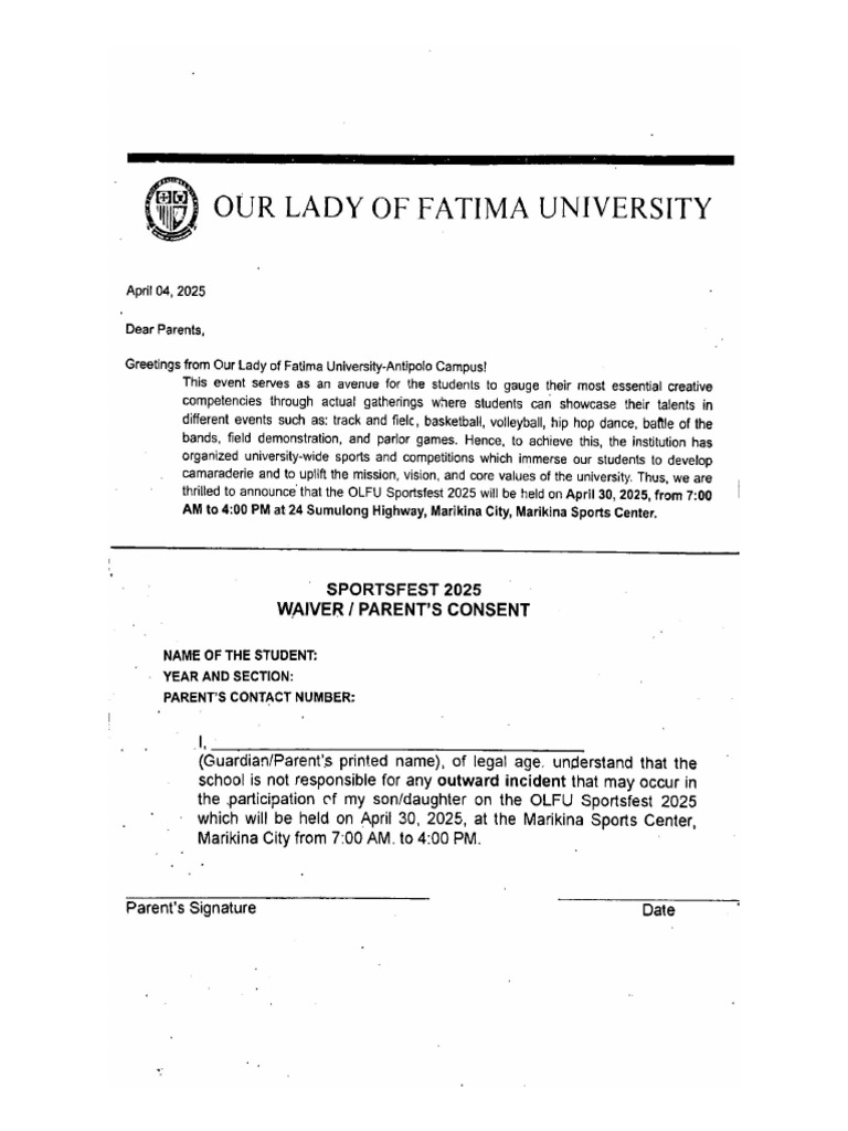 Our Lady of Fatima University | PDF