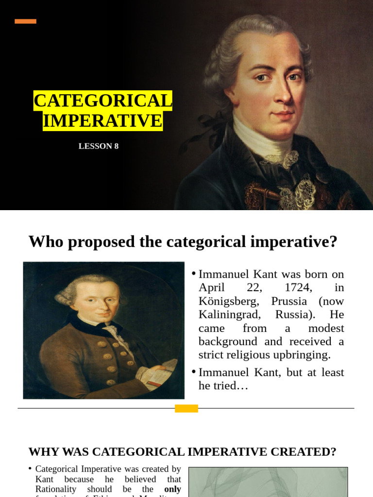 Ethics Week 9 - Categorical Imperative | PDF | Ethical Schools And Movements