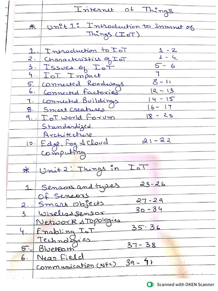 IOT Purchased Notes | PDF
