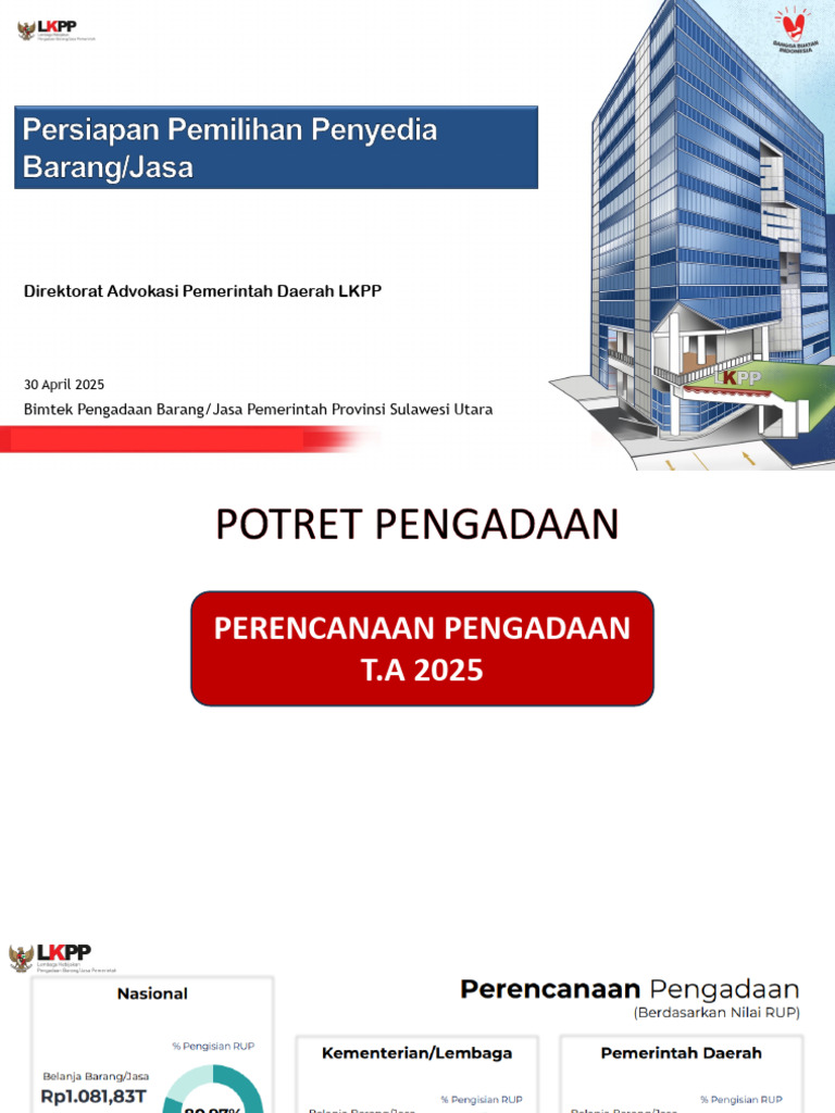 Materi Persiapan Pemilihan - Bimtek Provinsi Sulut 2025 | PDF