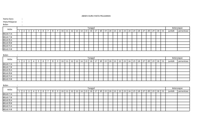 Absen Guru Mapel | PDF