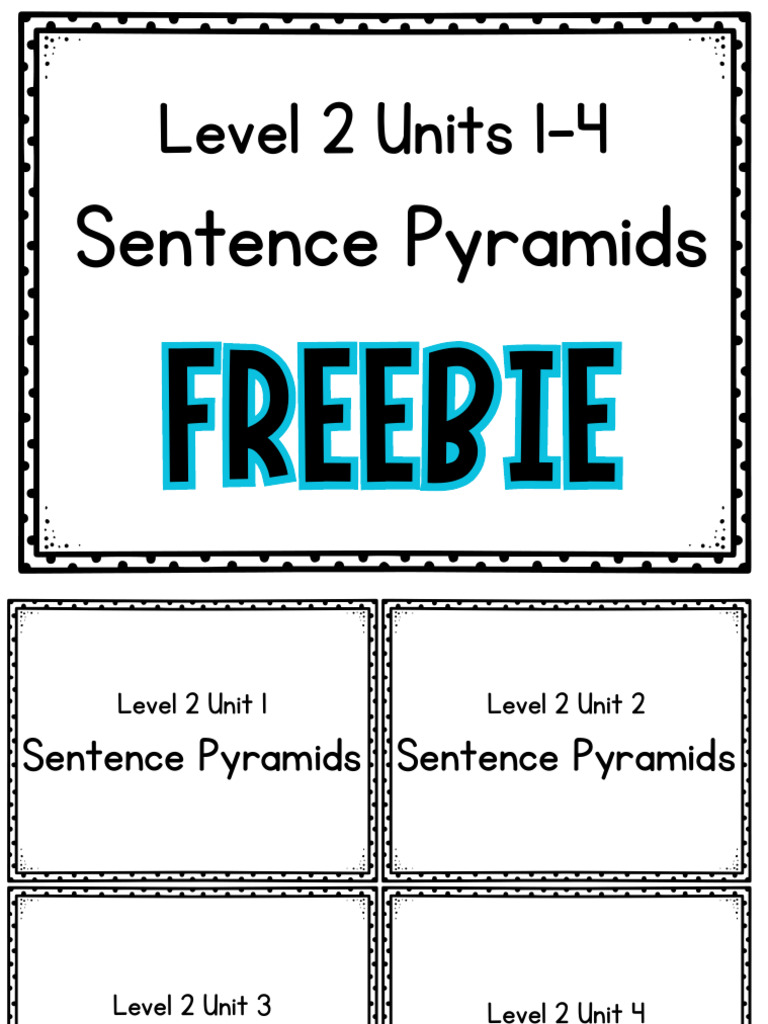 Level 2 Units 1-4: Sentence Pyramids | PDF | Animals And Humans