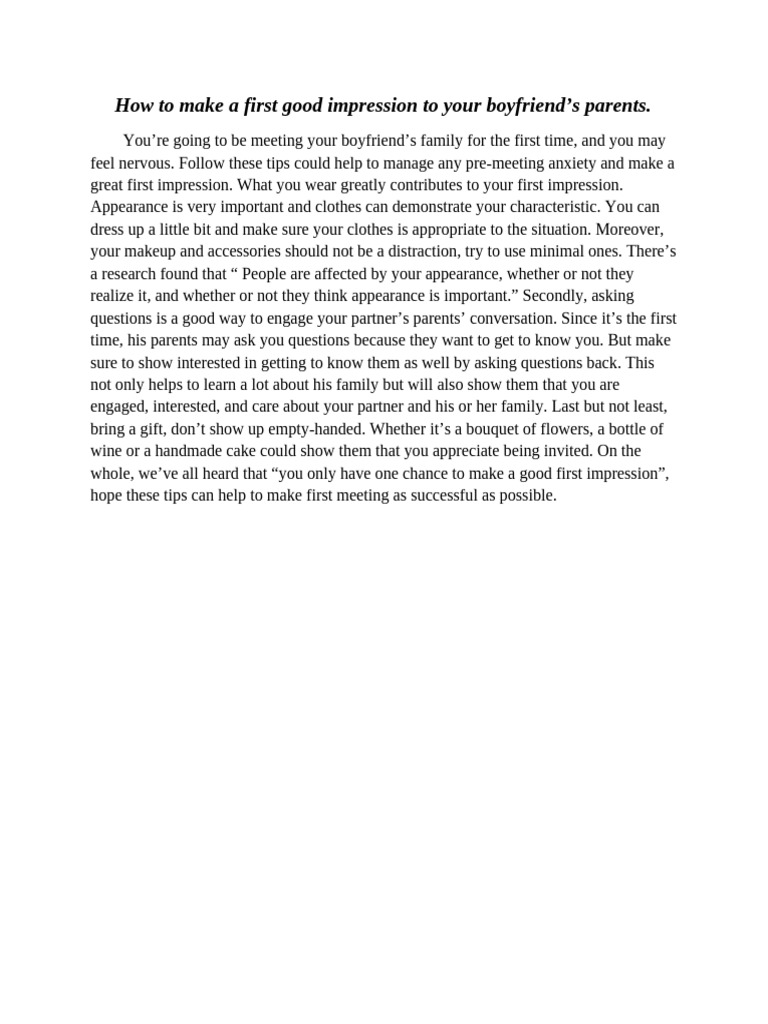 How To Make First Good Impression | PDF