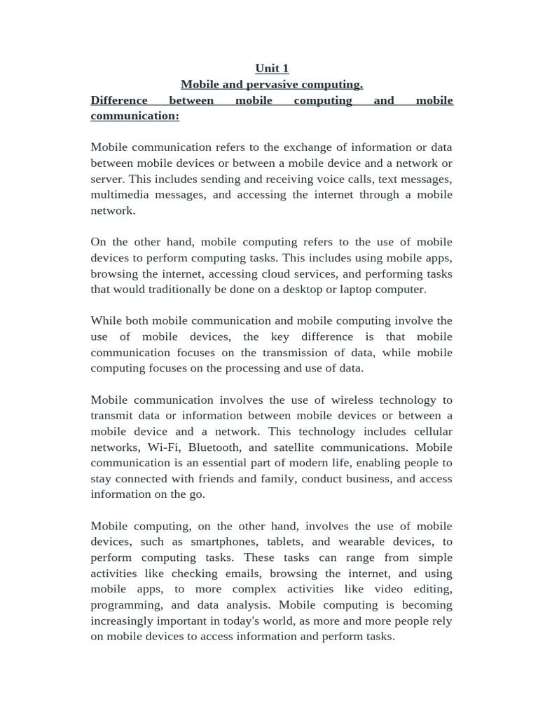 Pervasive Computing | PDF | Computer Network | Mobile App