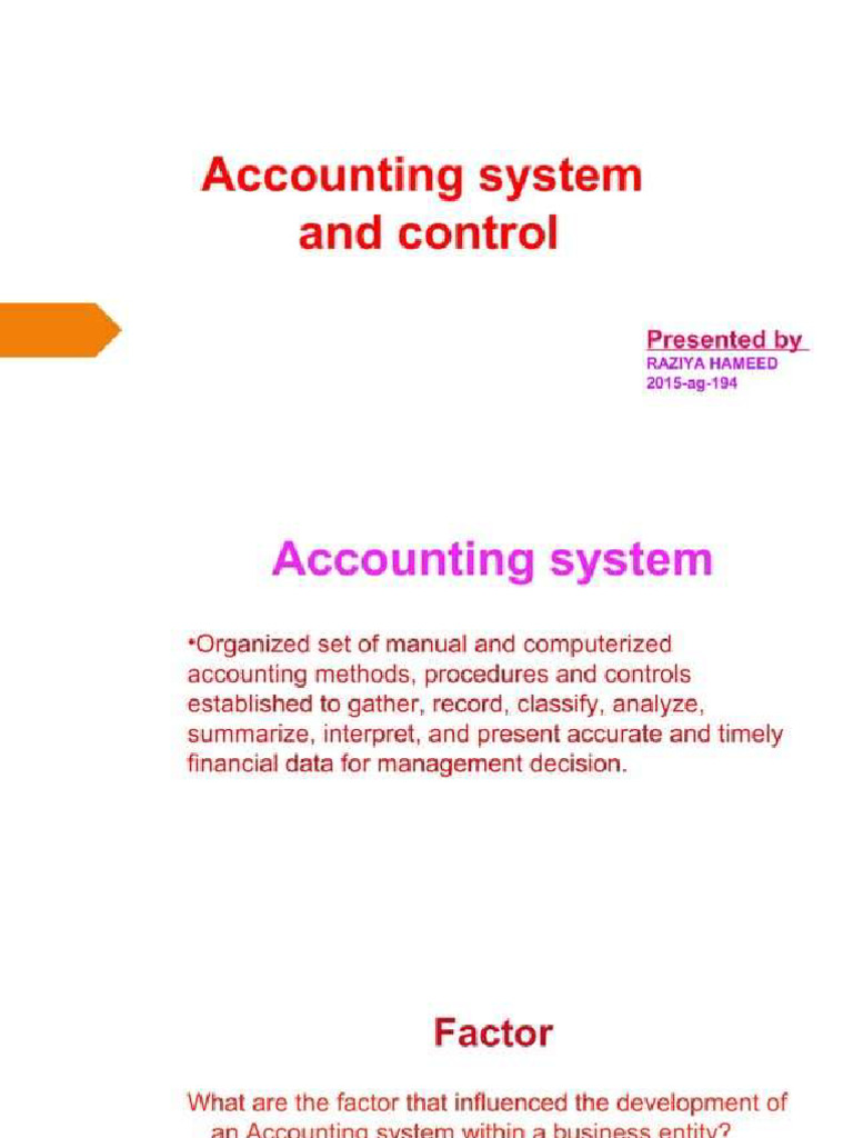AIS Accounting System and Control | PDF