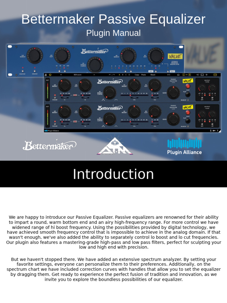 Bettermaker Passive EQ Plugin Guide | PDF | Equalization (Audio) | Icon ...