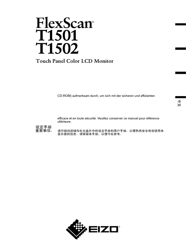 FlexScan L560T-CB Setup Manual | PDF | Computer Monitor | Personal ...