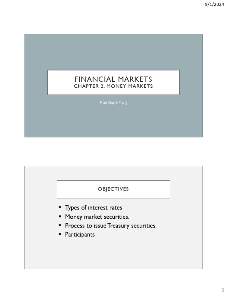 LMS - FM - Chap2 - Money Market | PDF | Repurchase Agreement | Yield ...