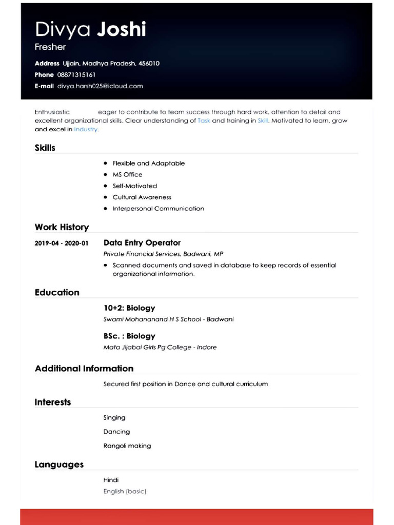 Divya Joshi Resume | PDF