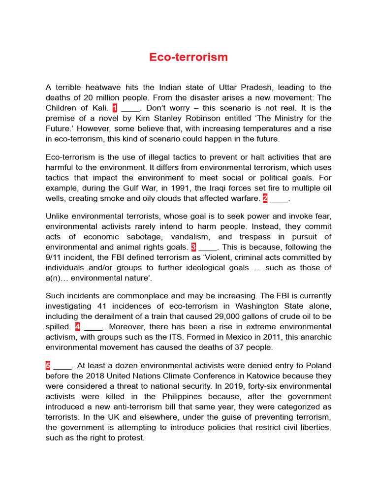 Understanding Eco-Terrorism Dynamics | PDF | National Security