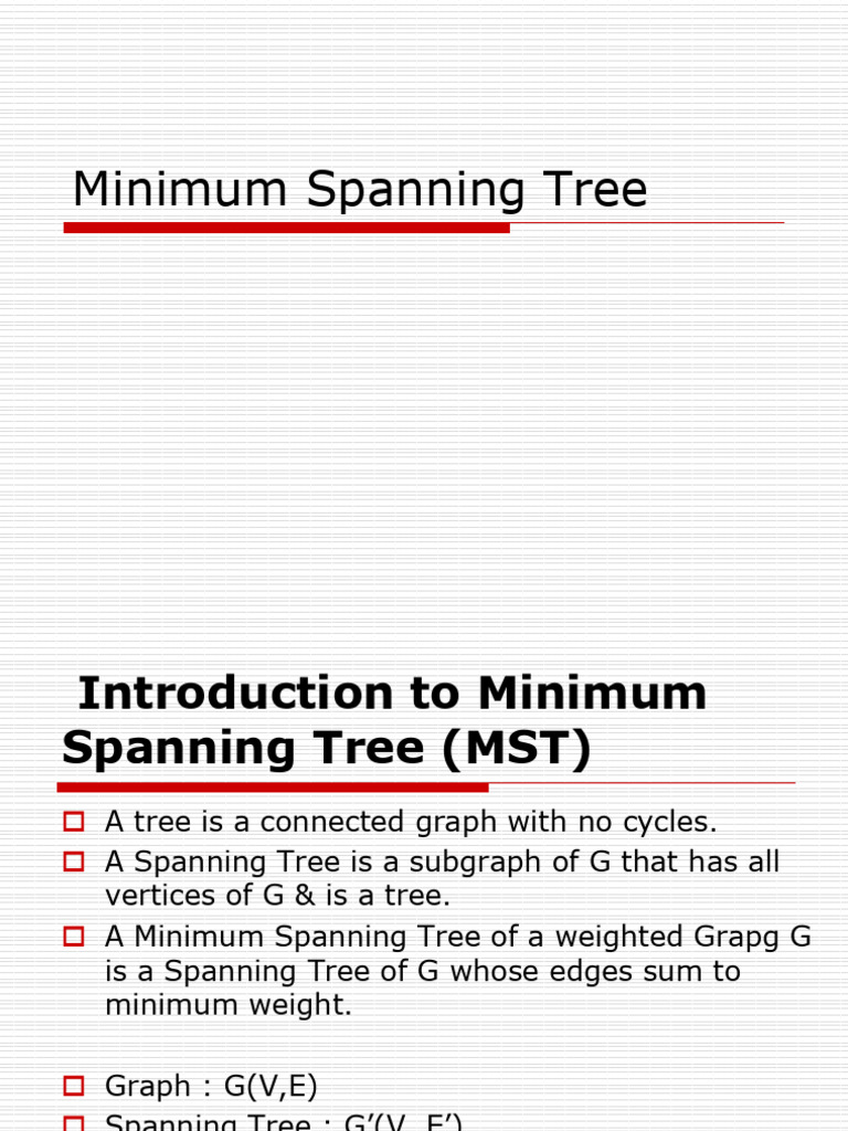 DAA PPT - Minimum Spanning Tree | PDF | Computational Problems ...
