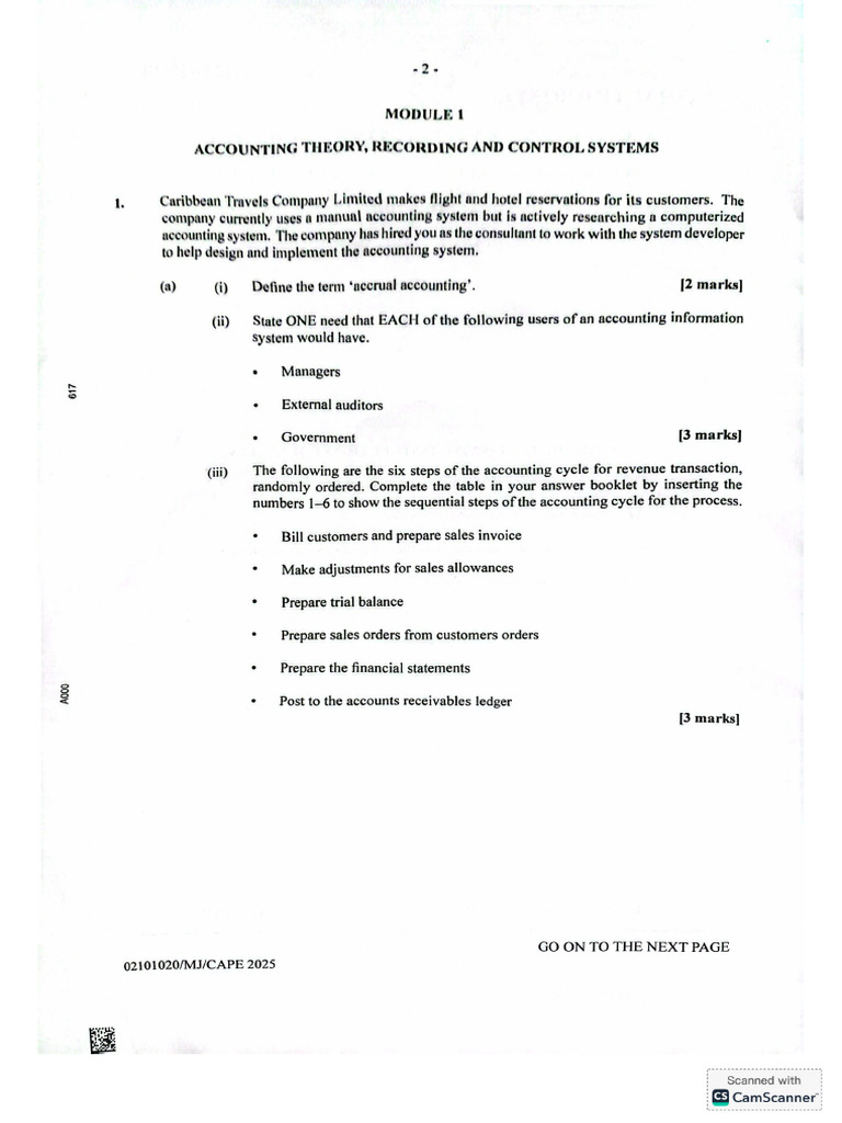 Accounting Unit 1 - P2 2025 | PDF