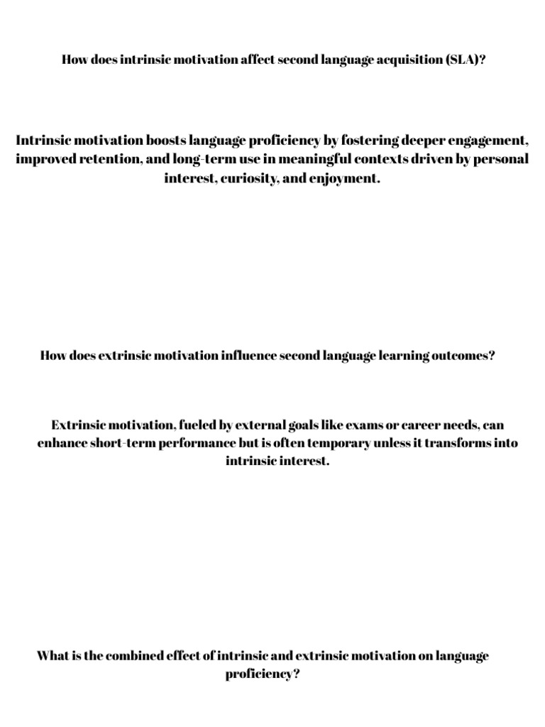 How Does Intrinsic Motivation Affect Second Language Acquisition (SLA ...