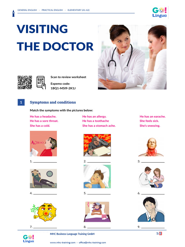 Visiting the Doctor: A1-A2 English Guide | PDF | Diseases And Disorders ...