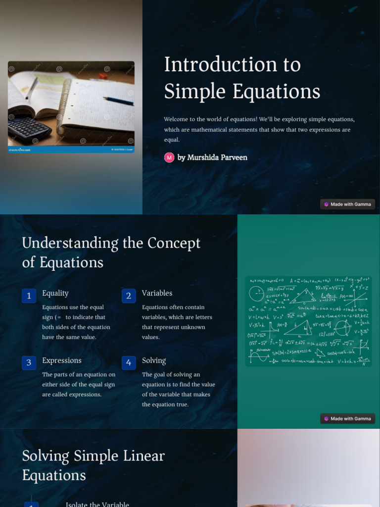 Introduction To Simple Equations | PDF | Equations | Variable (Mathematics)