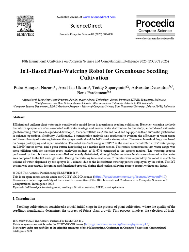 IoT-Based Plant-Watering Robot for Greenhouse Seedling Cultivation ...