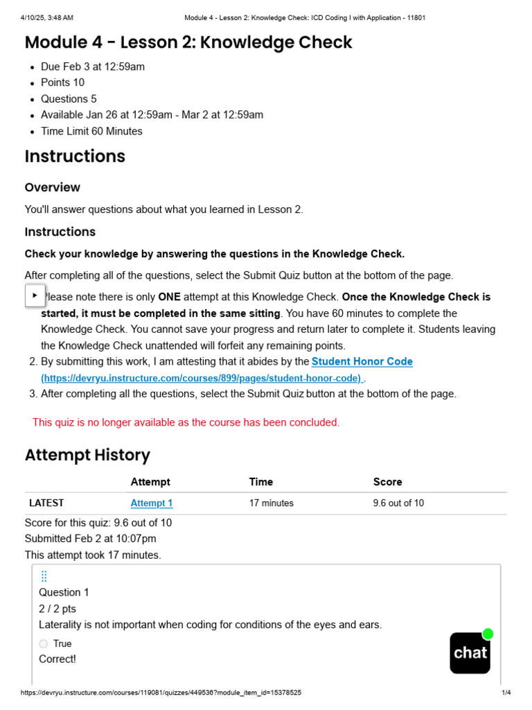 ICD Coding Knowledge Check Results | PDF