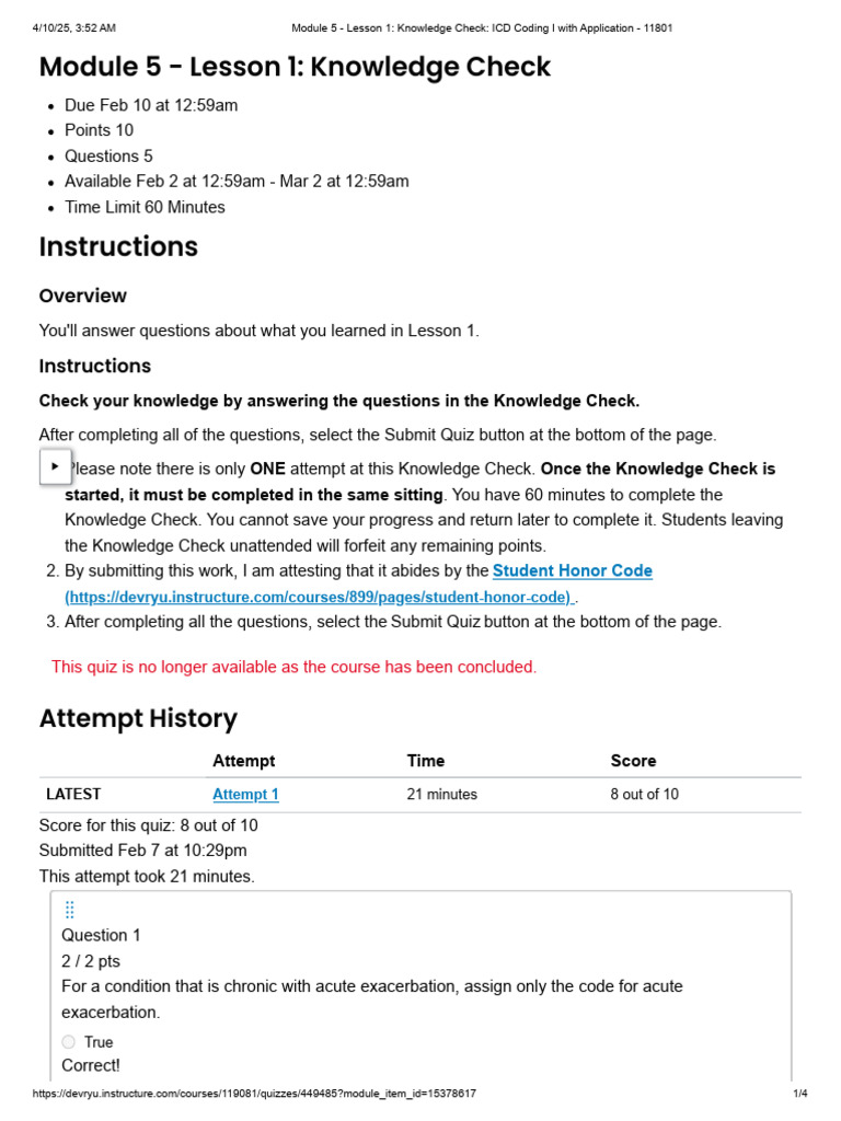 Module 5 Lesson 1 Knowledge Check | PDF | Diseases And Disorders ...