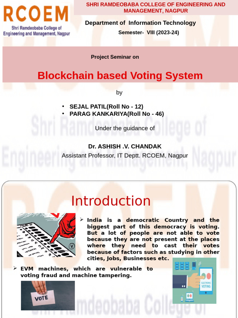 Blockchain Voting System Project Overview | PDF