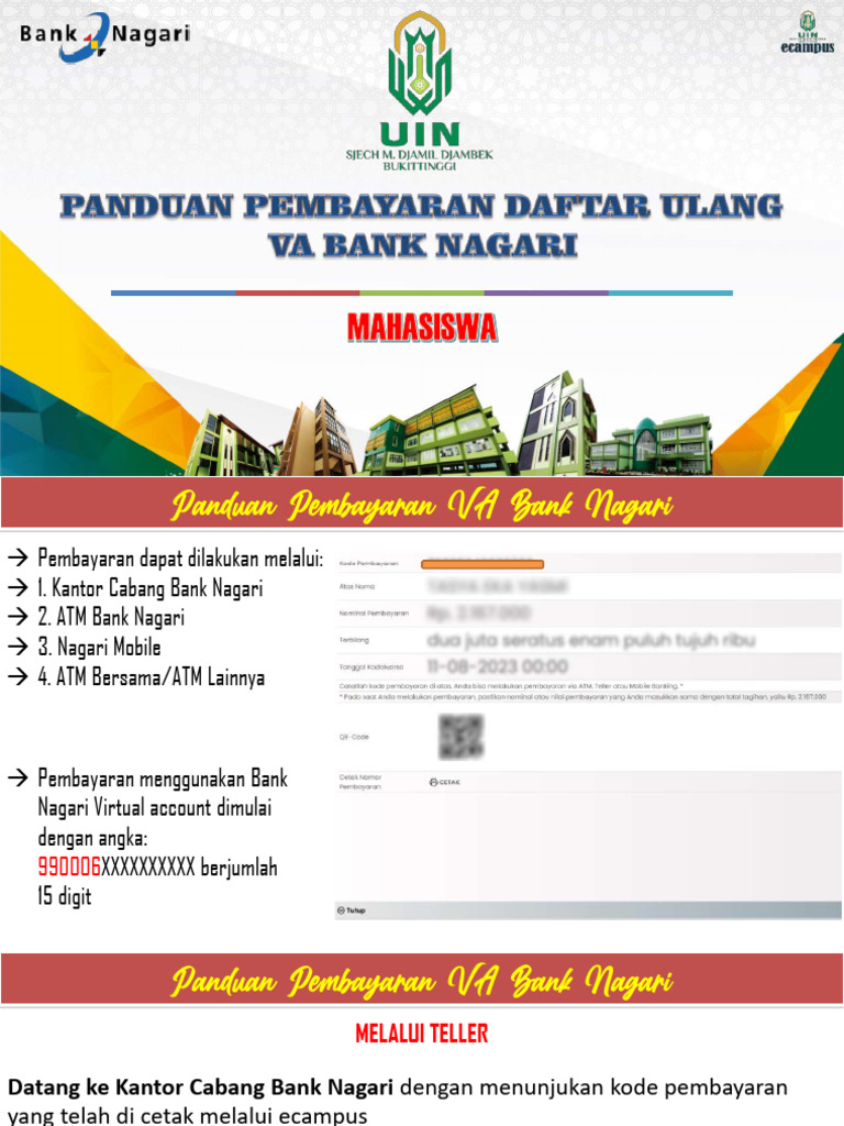 Panduan Pembayaran Melalui Bank Nagari | PDF