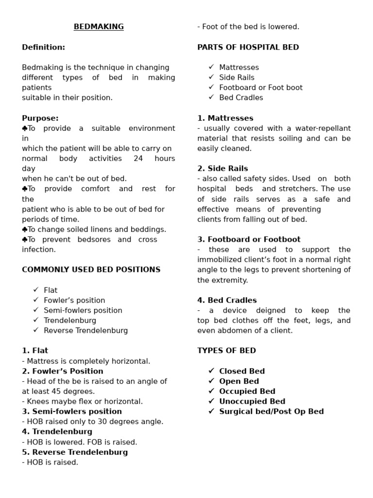 BEDMAKING Final Handouts | PDF | Bed | Pillow