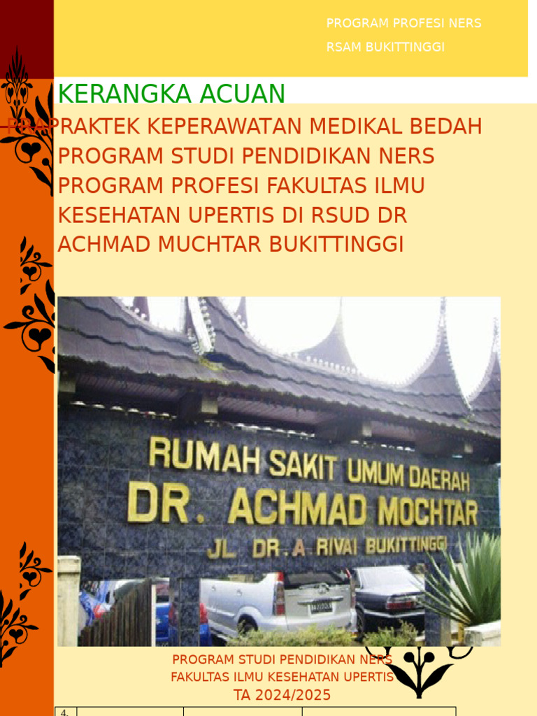 Panduan Praktek Di Rsam Bukittinggi KMB 2425 | PDF