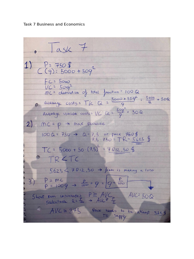 Task 7 Business and Economics | PDF