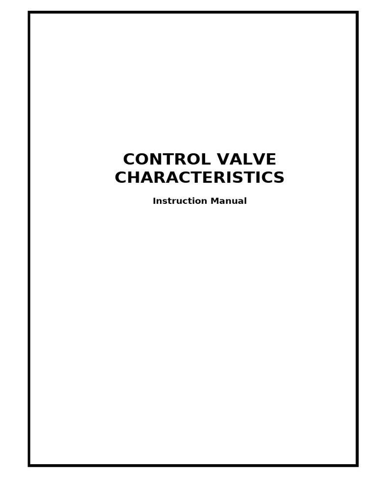 Control Valve Characteristics | PDF | Valve | Pressure Measurement