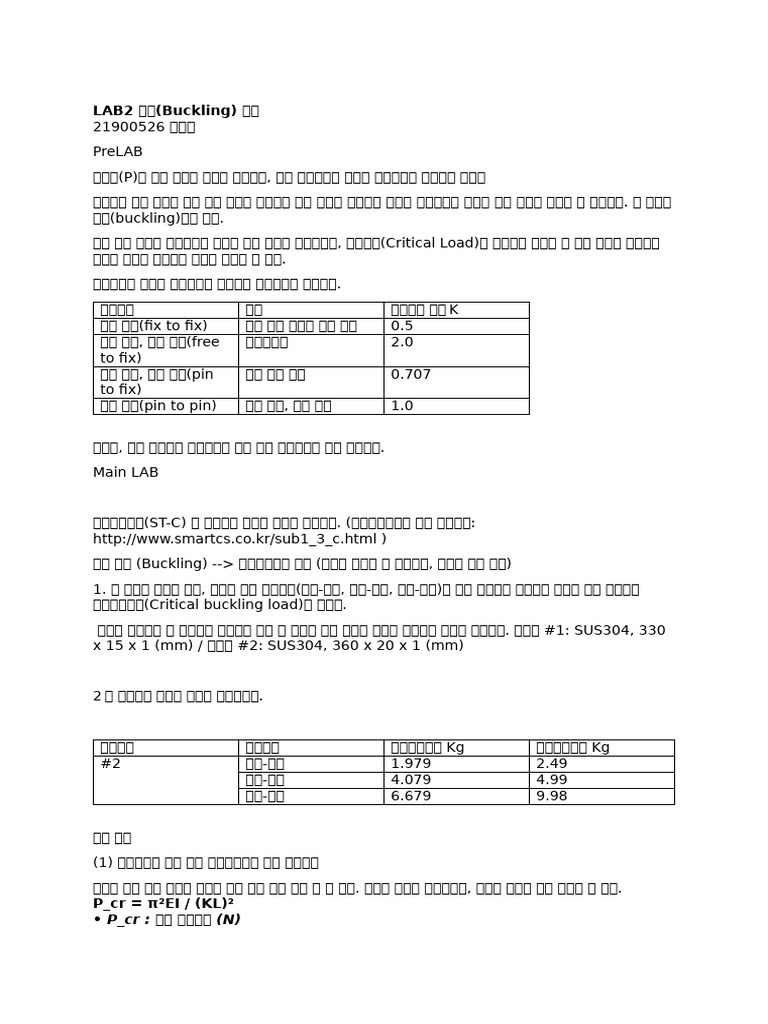 이승완 LAB2 좌굴실험 | PDF