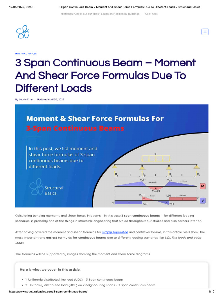 Continuous Beams 3 Spans | PDF