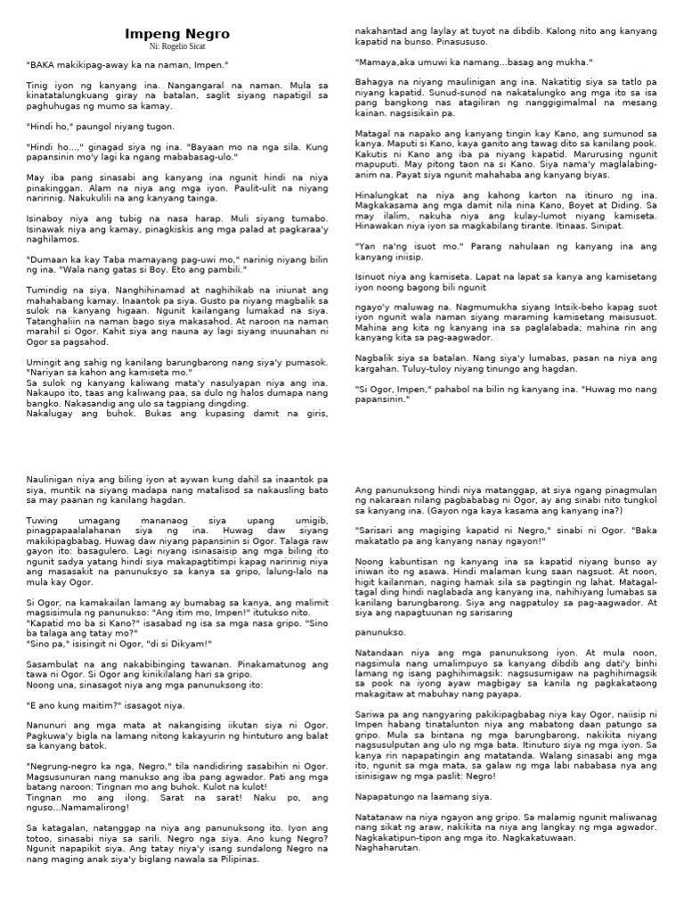 Impeng Negro 1 | PDF