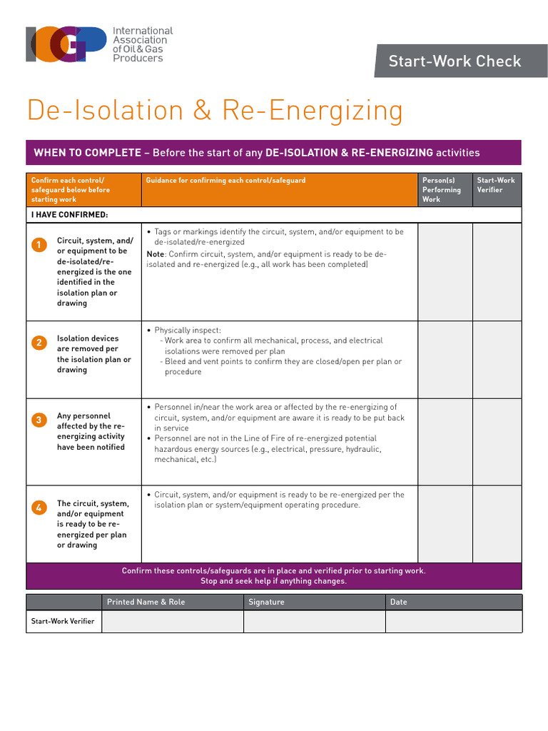 SWC - De-Isolation - Re-Energizing | PDF | Safety