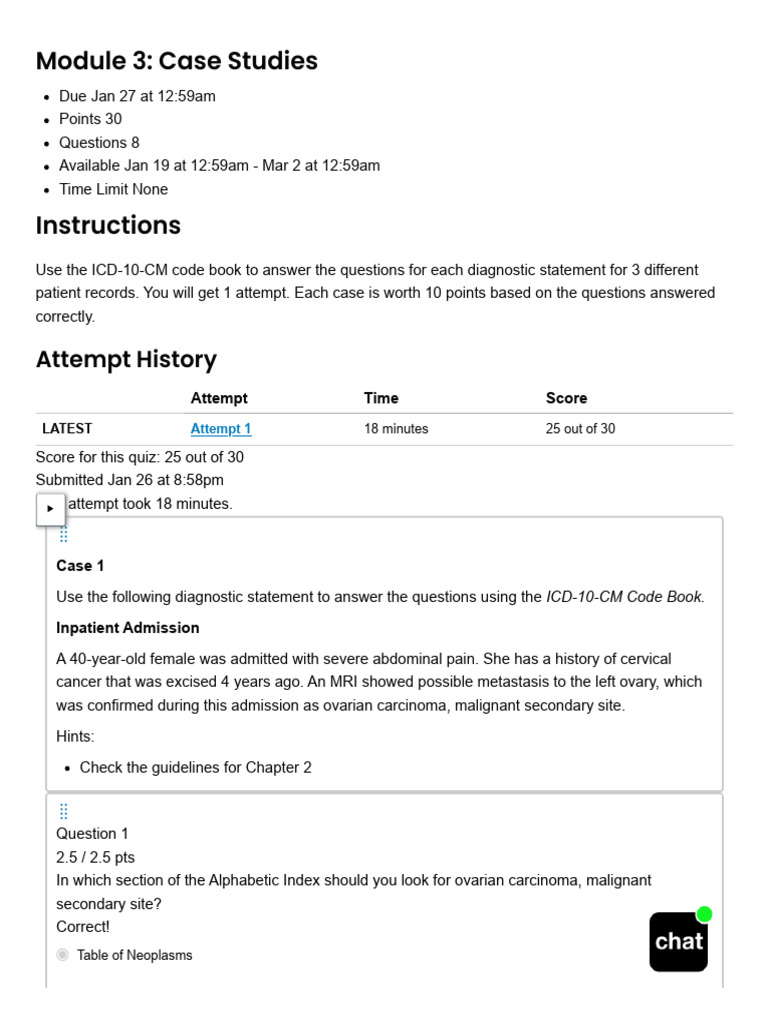 Module 3 - Case Studies - ICD Coding I With Application - 11801 | PDF ...