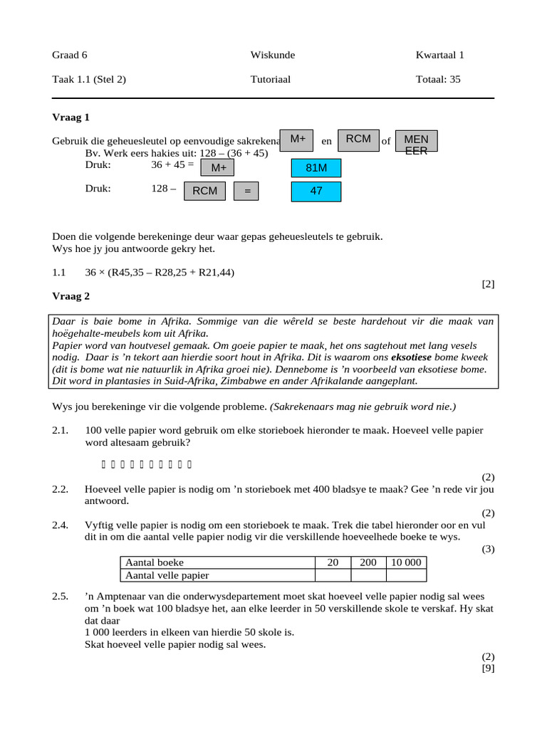 Gr6 Op2 Kwartaal1 | PDF
